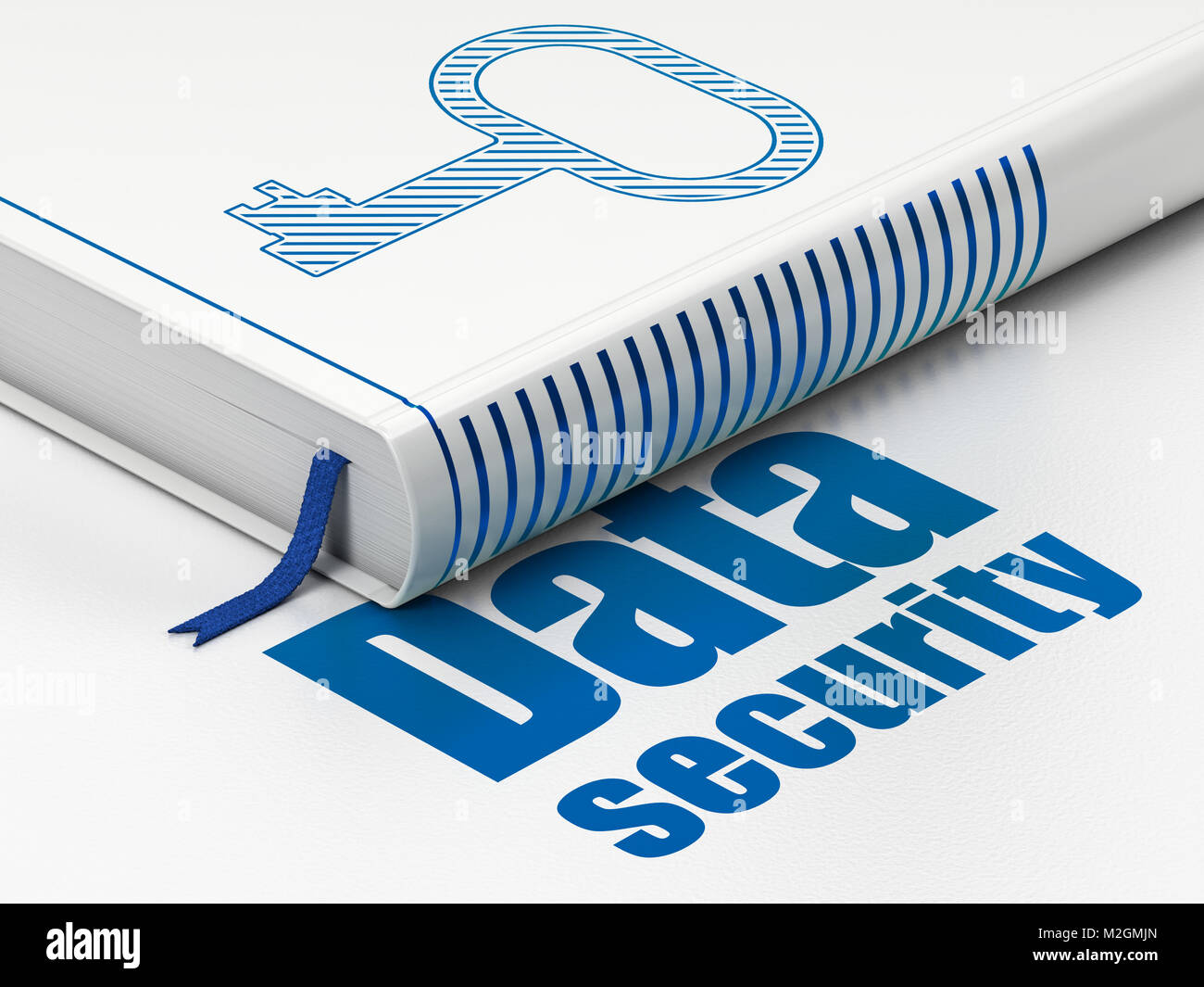 Privacy concept: book Key, Data Security on white background Stock ...