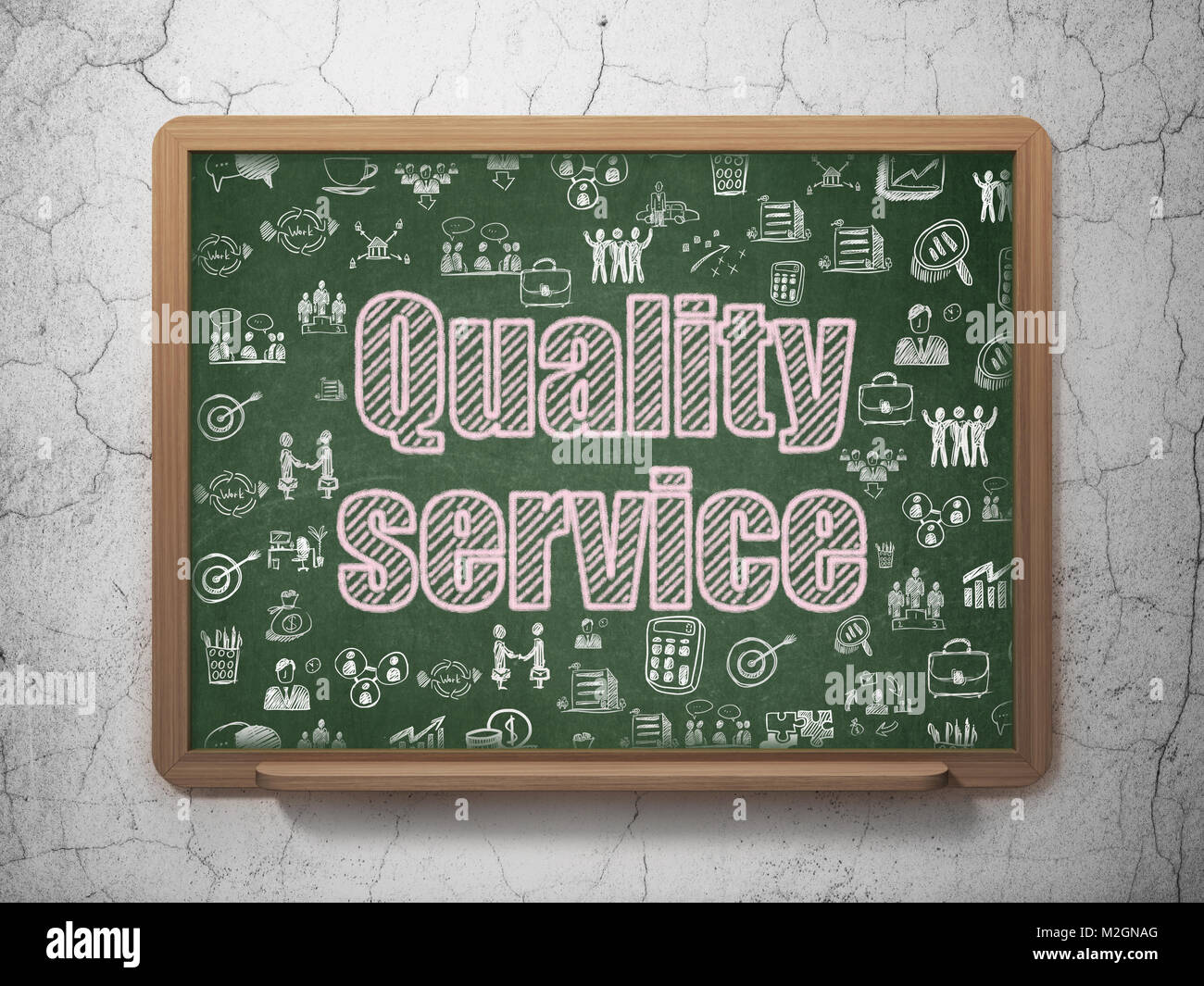 Finance concept: Quality Service on School board background Stock Photo ...
