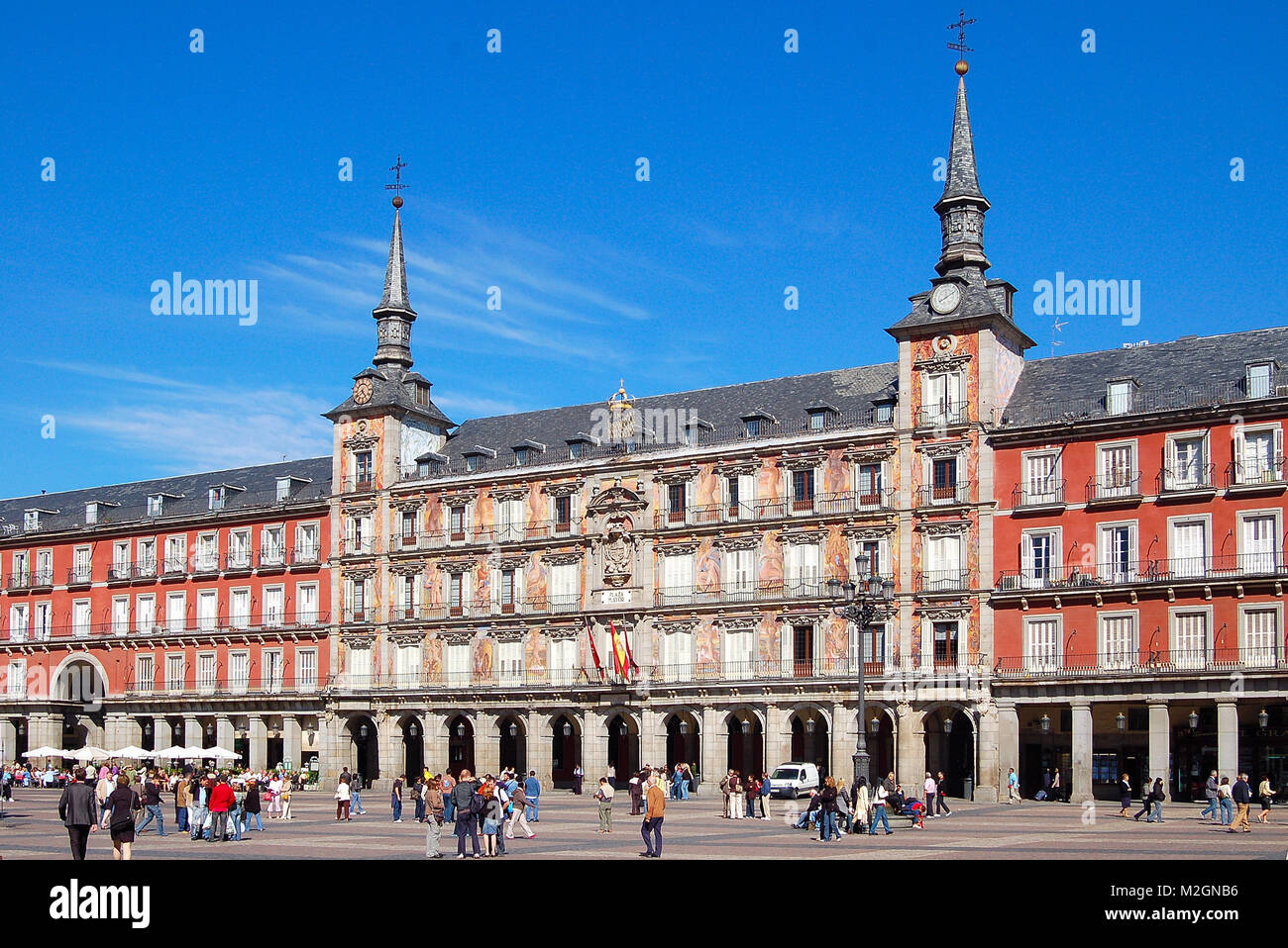 The Main Square (Plaza Mayor), a grand arcaded square in the center of ...