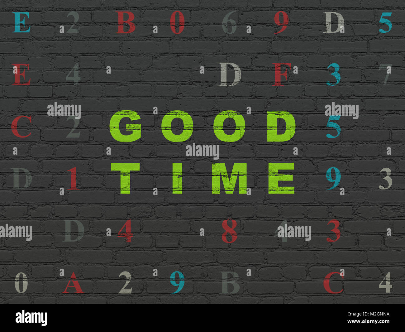 Time concept: Good Time on wall background Stock Photo - Alamy