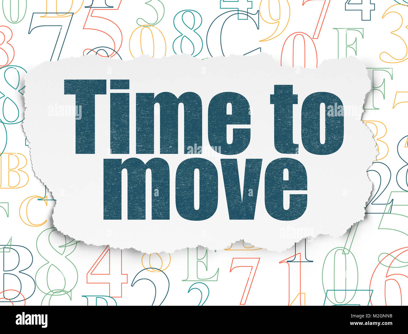 Time concept: Time to Move on Torn Paper background Stock Photo - Alamy