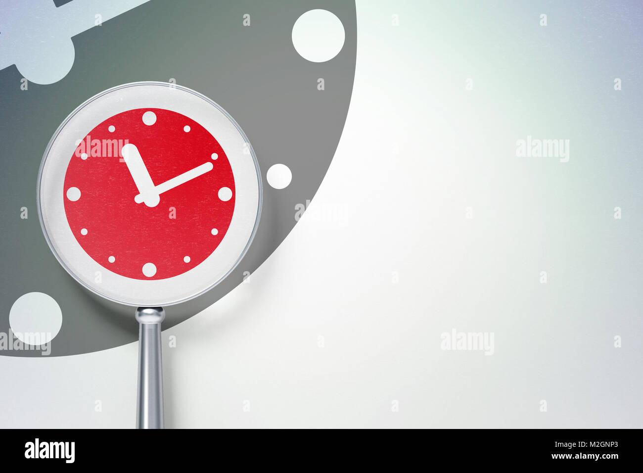 Time concept: Clock with optical glass on digital background Stock ...