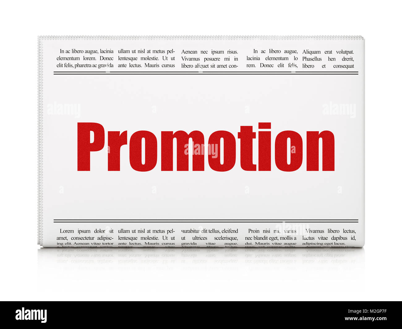 Marketing concept: newspaper headline Promotion Stock Photo - Alamy