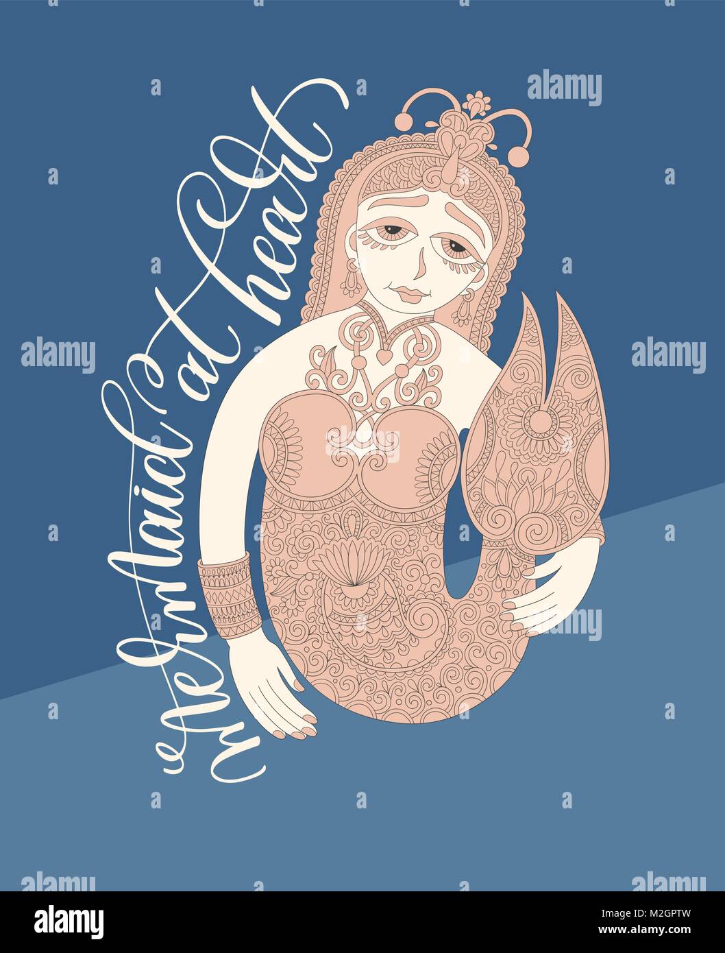 Woman blue hand art Stock Vector Images - Alamy