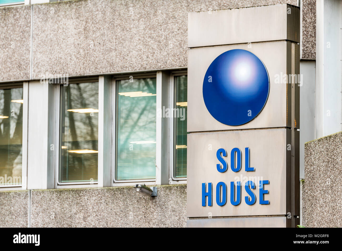 Northampton UK January 05, 2018 SOL House logo sign stand Stock Photo ...