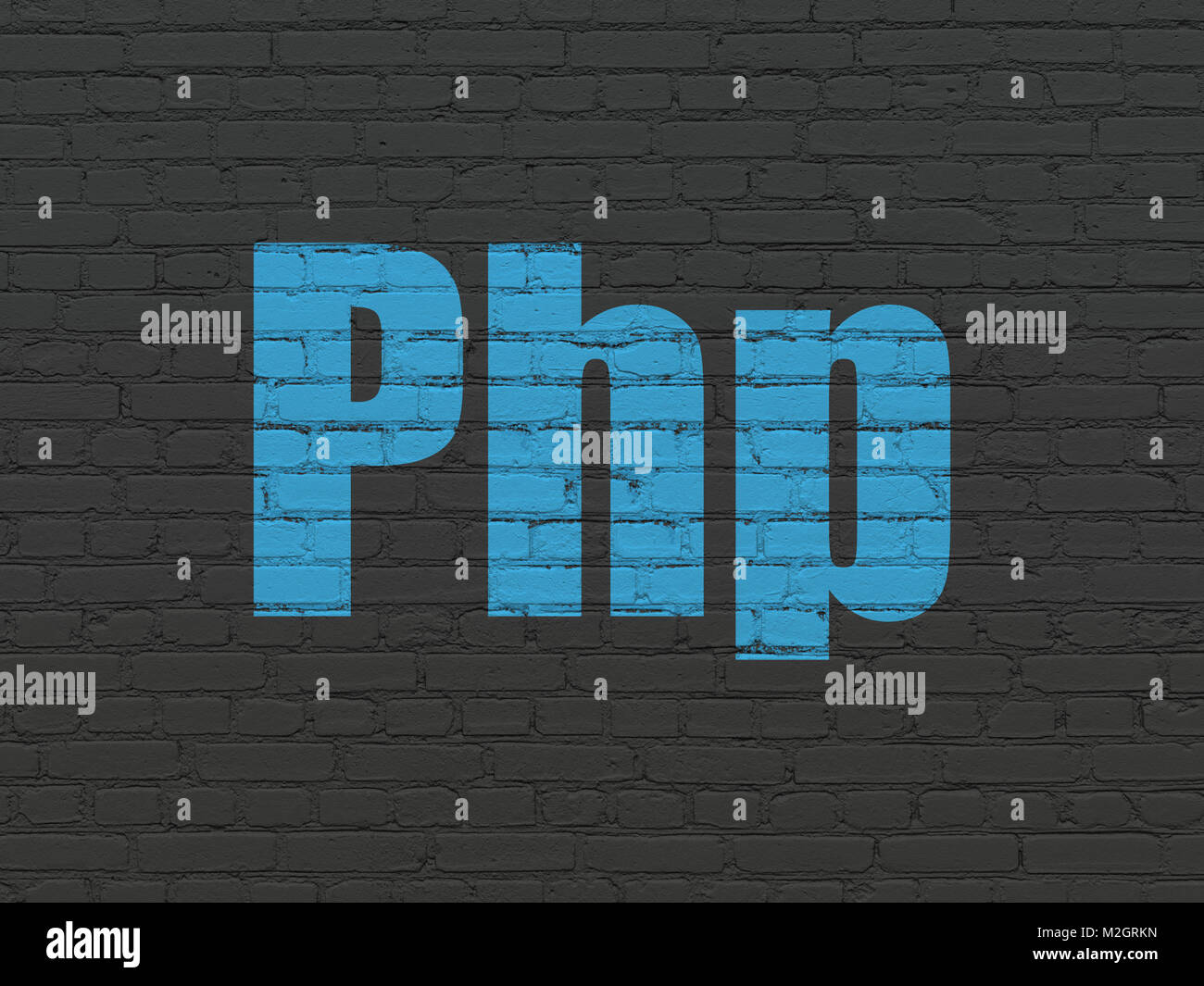 Database concept: Php on wall background Stock Photo - Alamy
