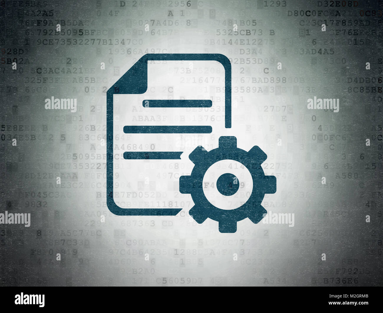 Database concept: Gear on Digital Data Paper background Stock Photo - Alamy