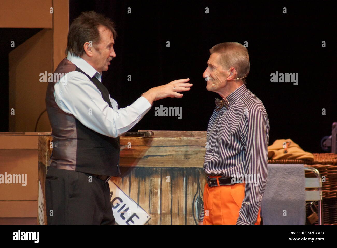 Chuckle Brothers Paul and Barry Elliott performing on stage at the ...