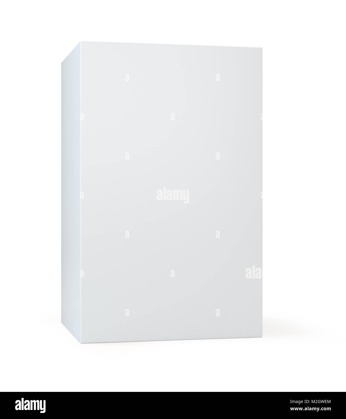 Blank white cube on white background. 3d illustration Stock Photo - Alamy