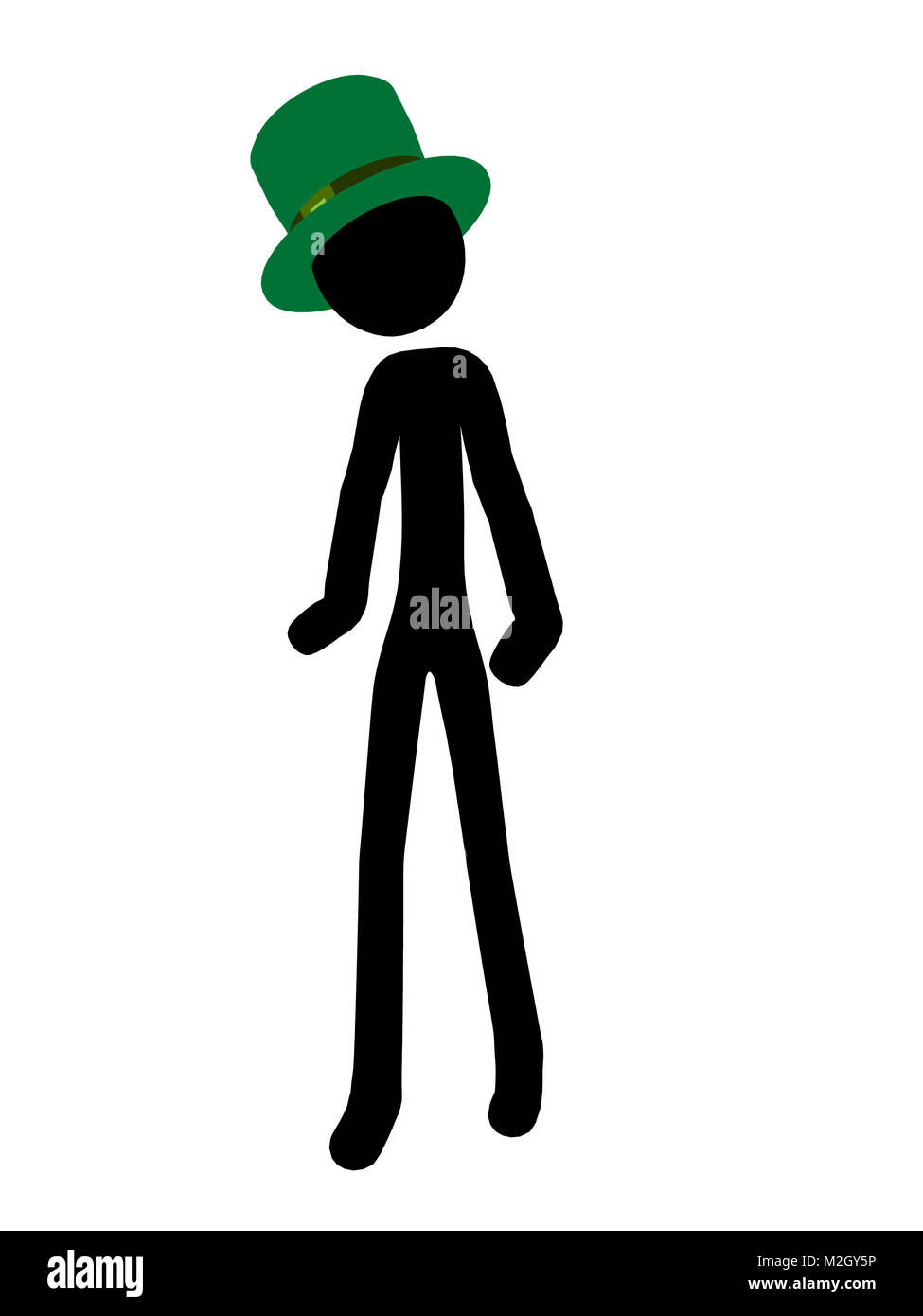St. Patricks day stickman silhouette illustration on a white background ...