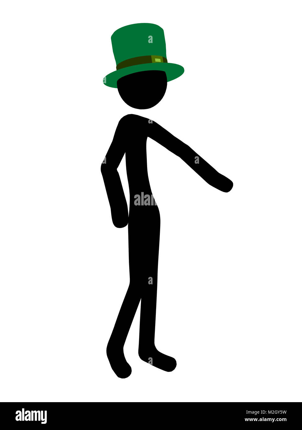 St. Patricks day stickman silhouette illustration on a white background ...