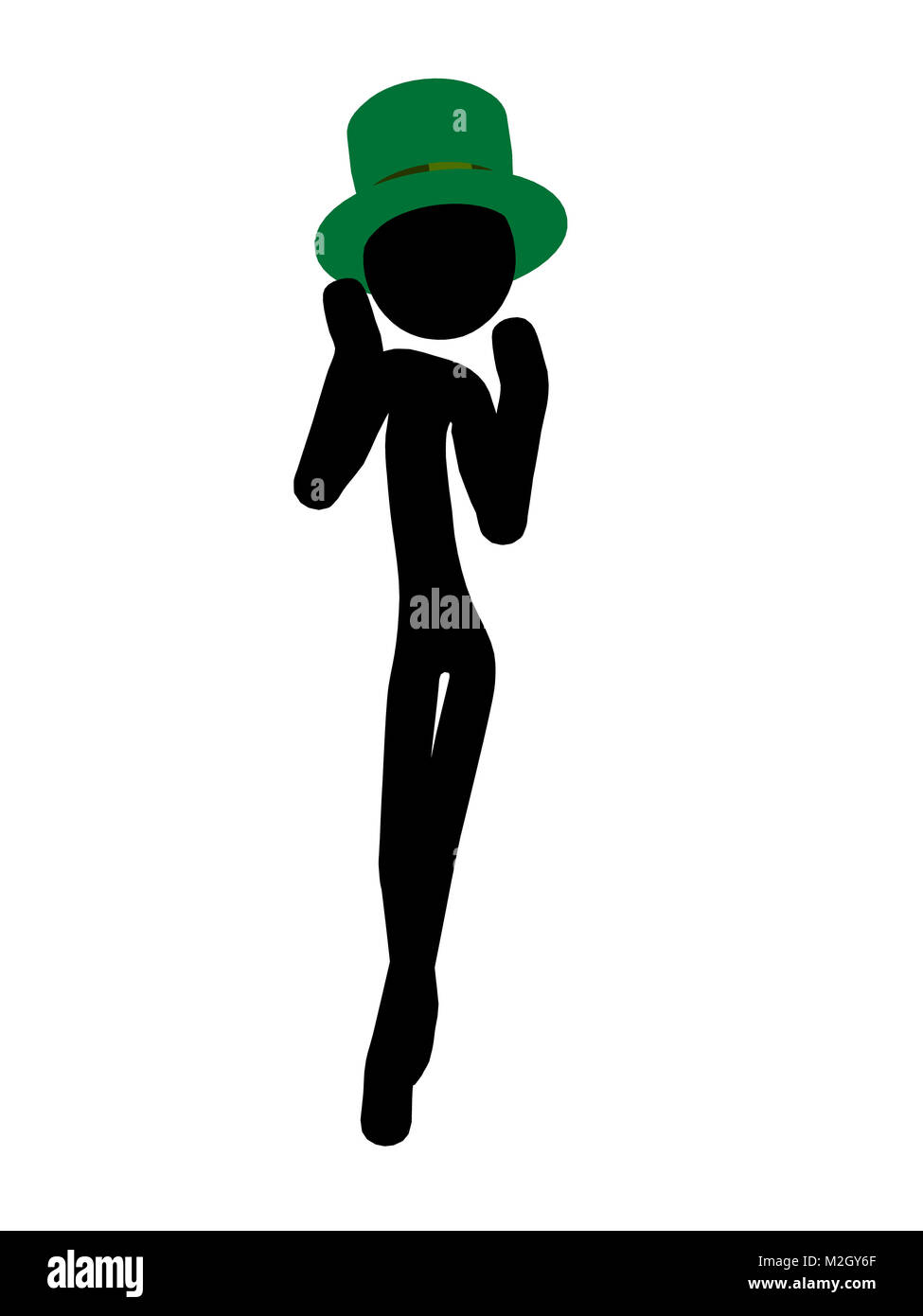 St. Patricks day stickman silhouette illustration on a white background ...