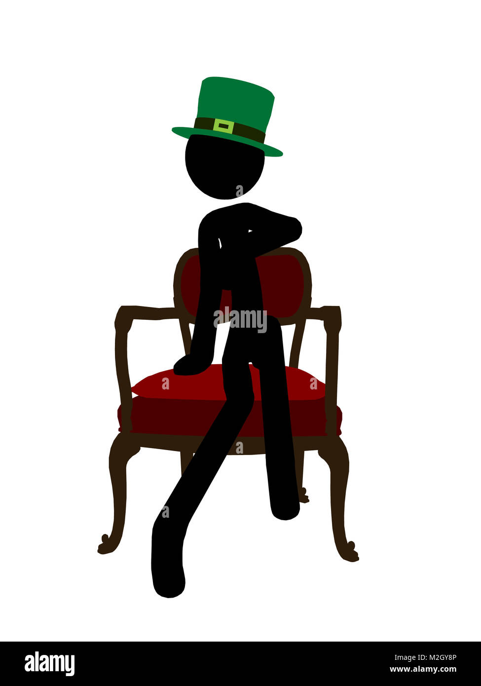 St. Patricks day stickman silhouette illustration on a white background ...