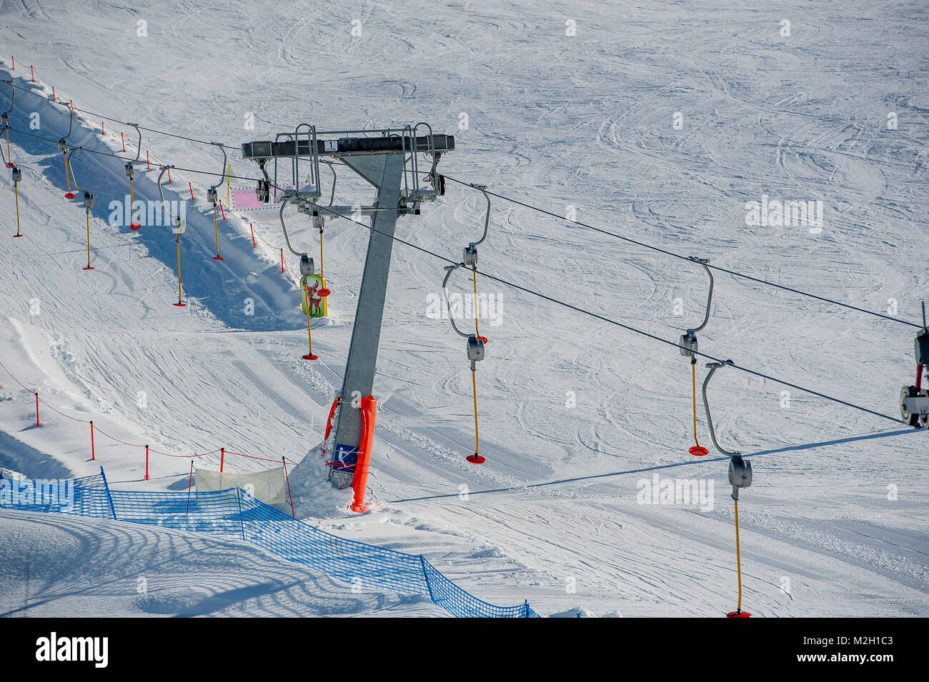 ski slope with ski lift Stock Photo - Alamy