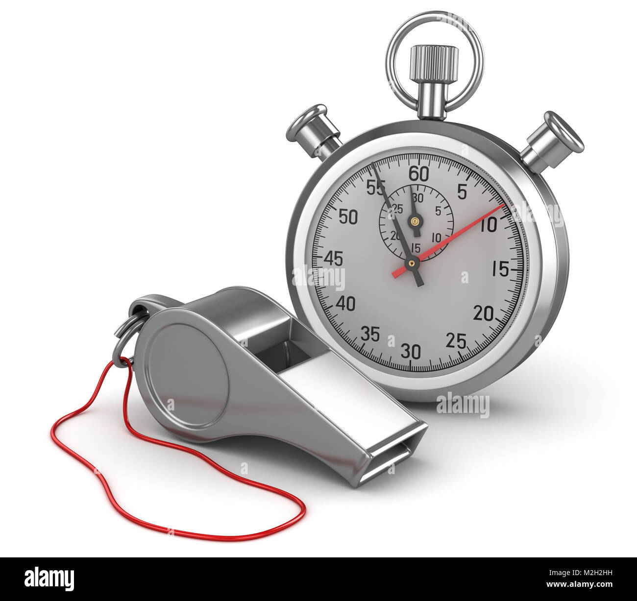 Whistle and Stopwatch , This is a 3d rendered computer generated image ...