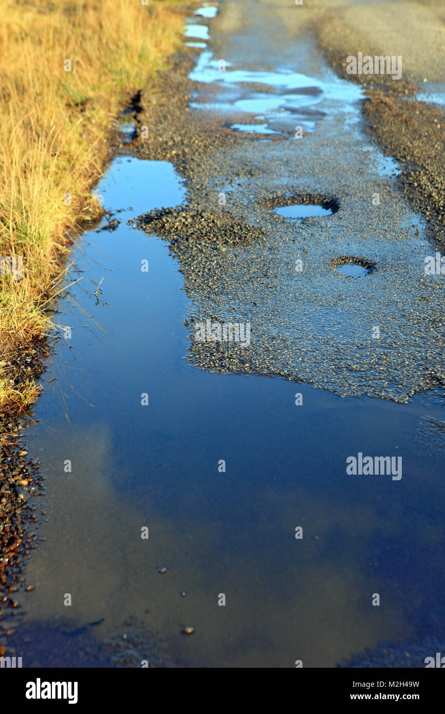 Potholes on rural Scottish roads Stock Photo - Alamy