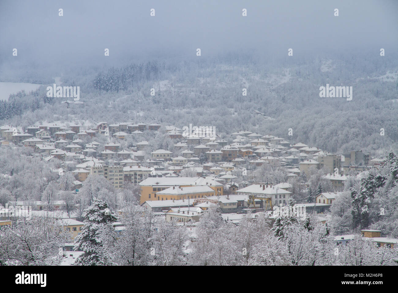 The village Tryavna in winter Stock Photo - Alamy