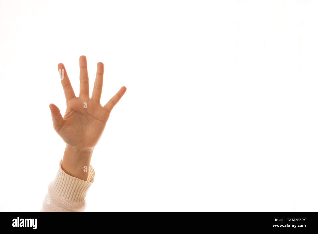 A hand sign indicating the number 5 Stock Photo - Alamy