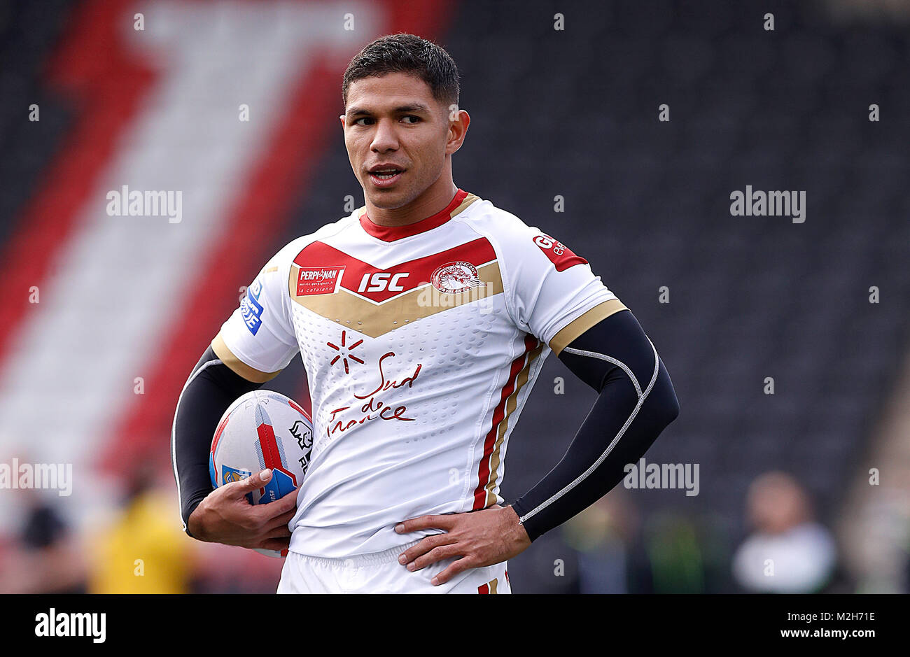 Catalans Dragons' David Mead, during the Betfred Super League match at ...