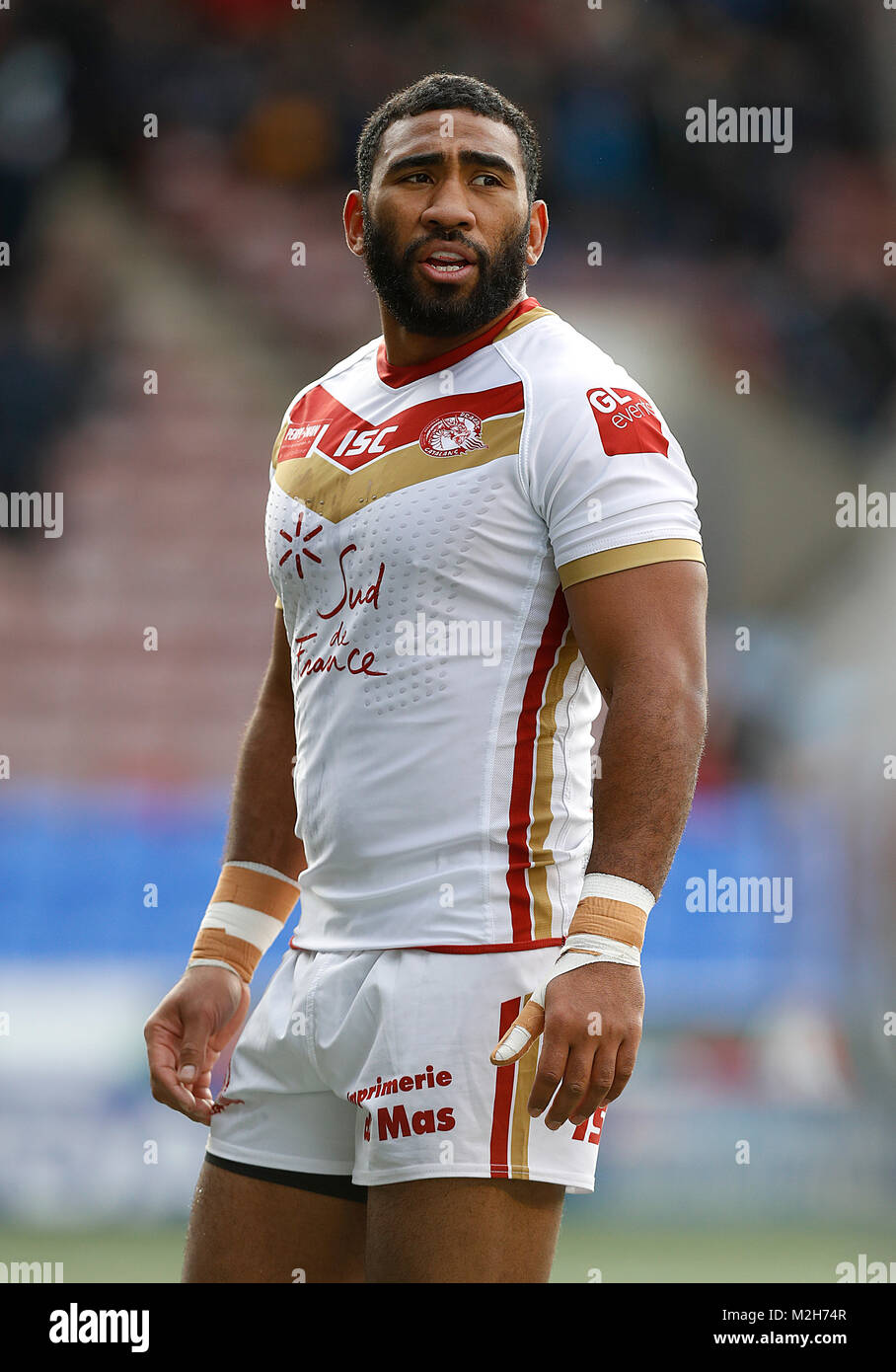 Catalans Dragons' Samisoni Langi, during the Betfred Super League match ...