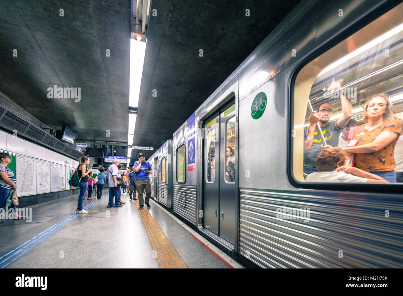 SAO PAULO, BRAZIL - FEBRUARY 02: Horizontal picture of silver color ...
