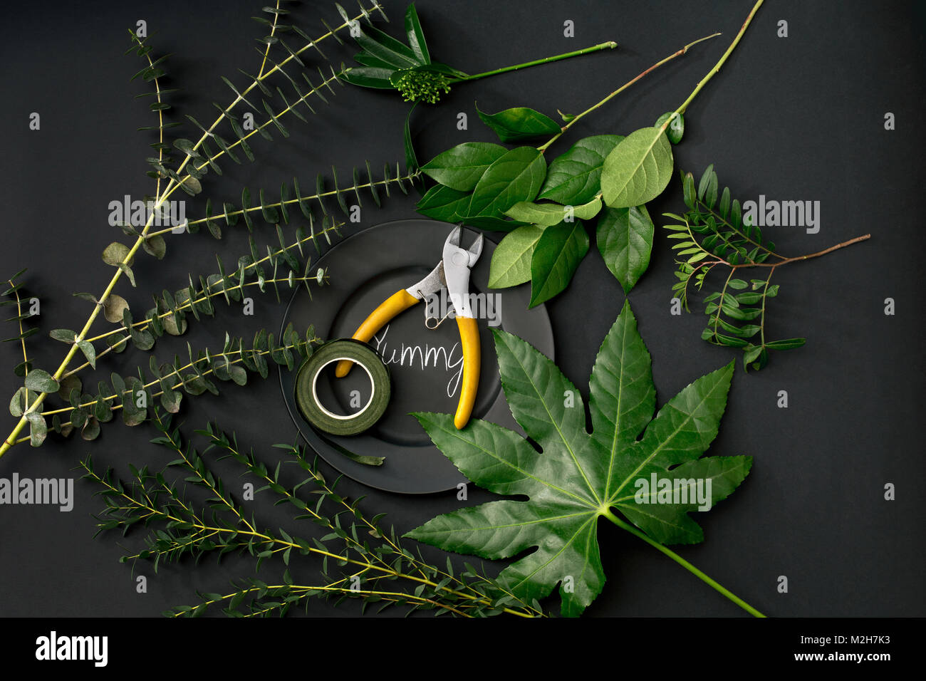 Tools and accessories florists need for making up a bouquet Stock Photo ...