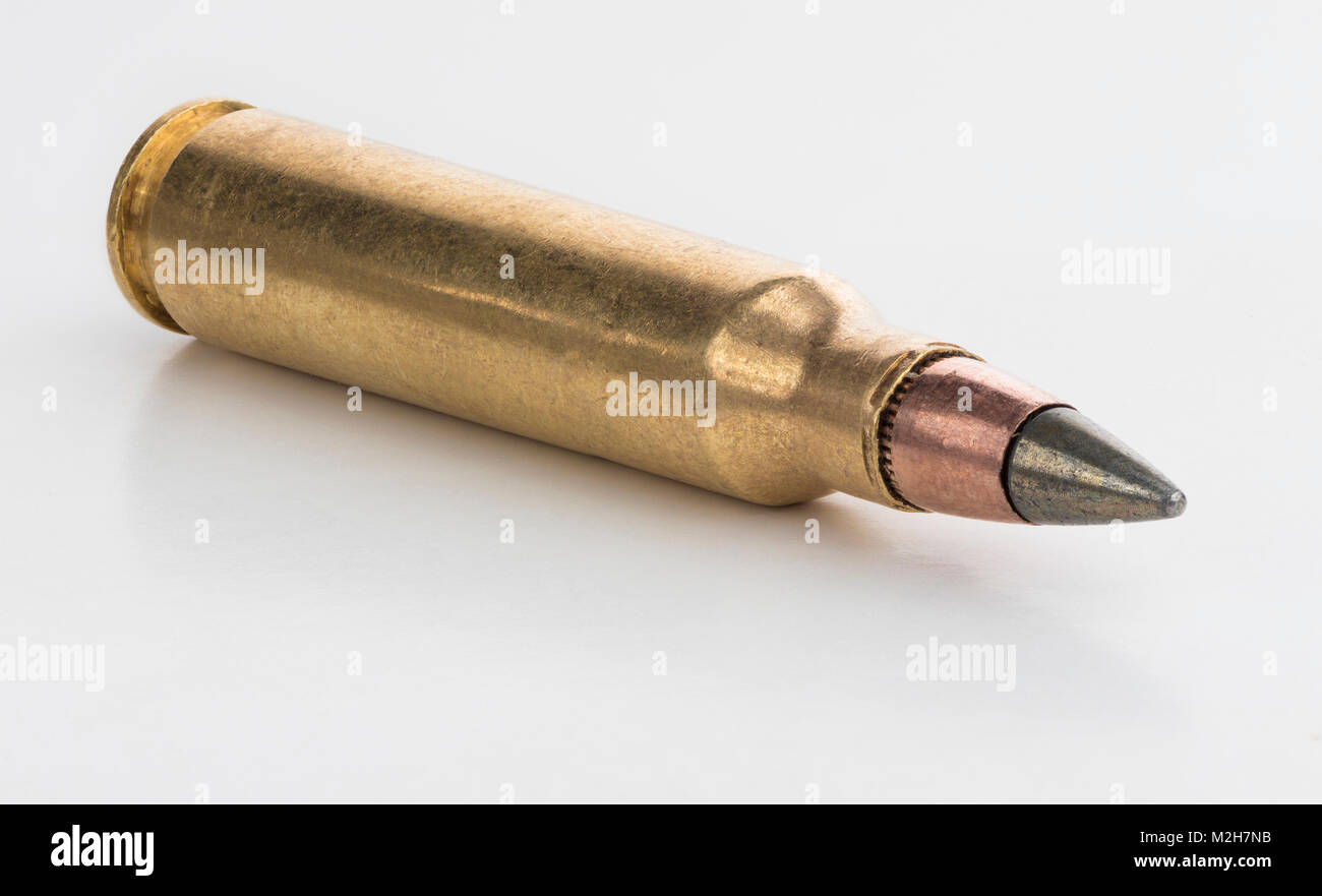 M855 EPR laying at an angle and on a white background Stock Photo - Alamy