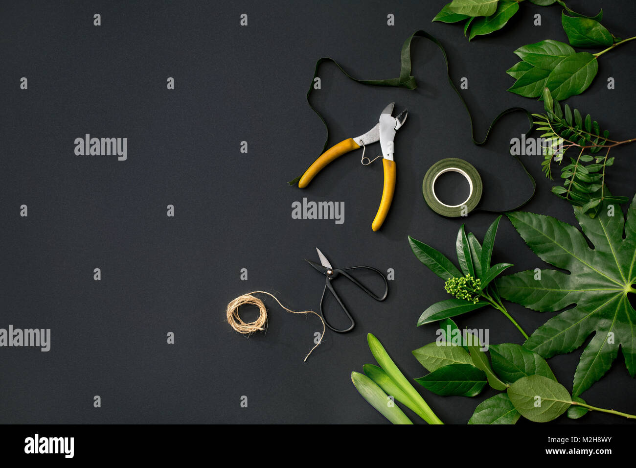 Tools and accessories florists need for making up a bouquet Stock Photo ...