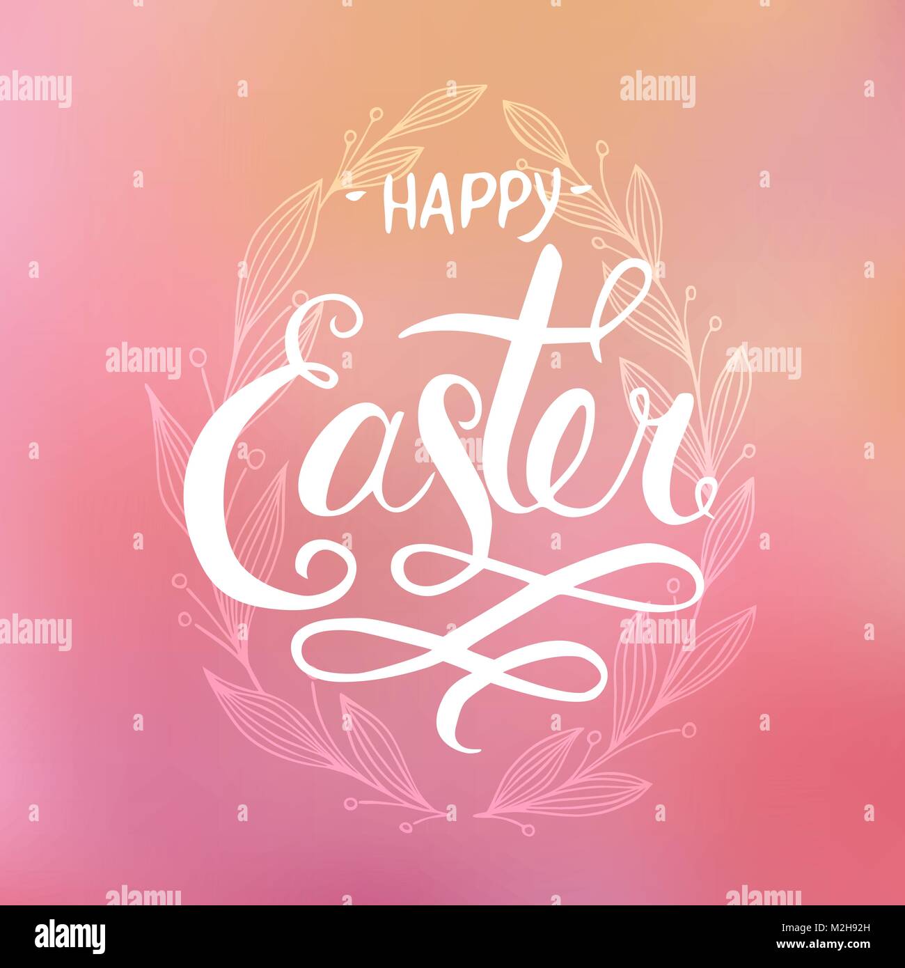 happy Easter Hand drawn calligraphy and brush pen lettering. design for ...