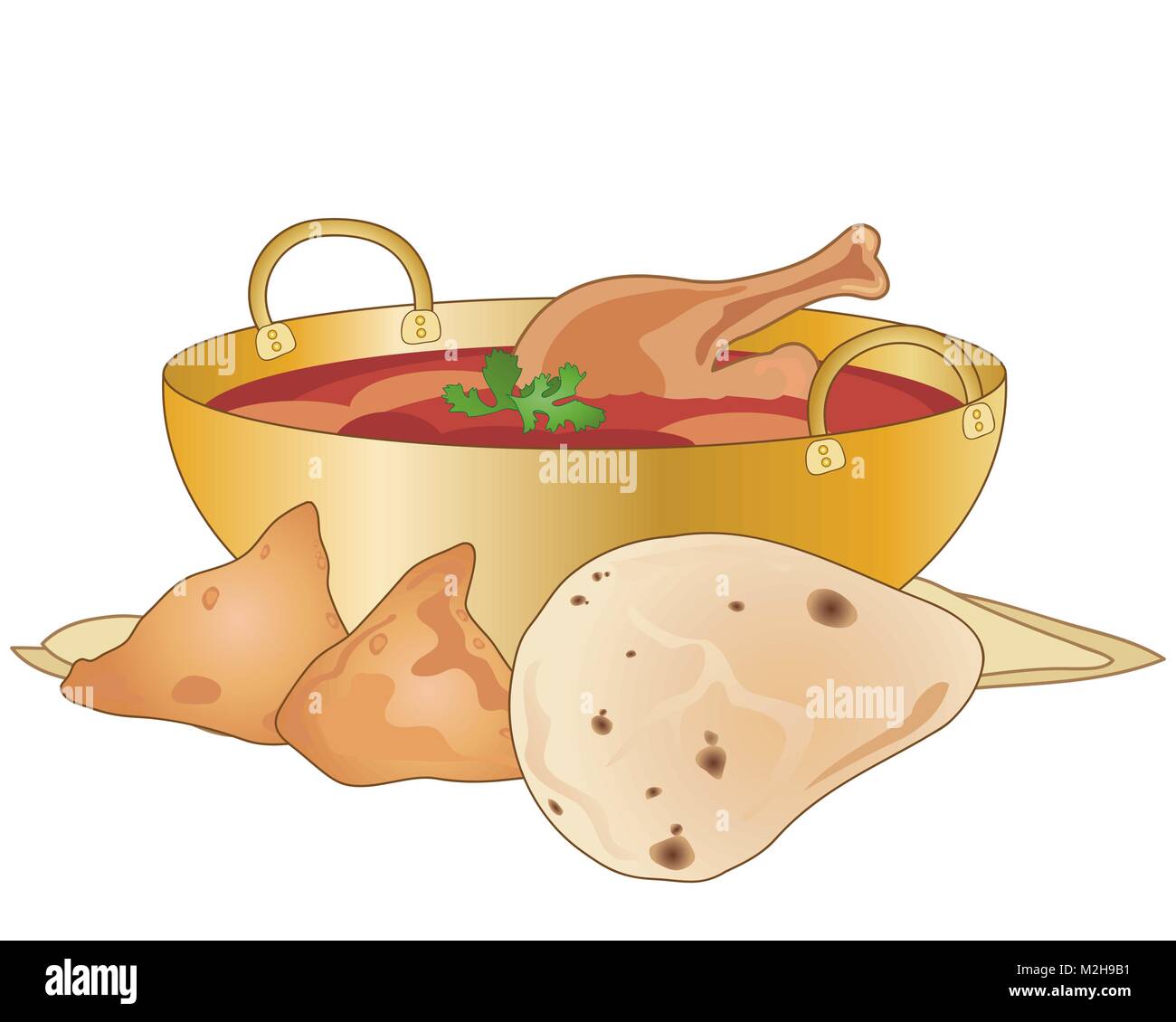 Deep fried chicken samosas Stock Vector Images - Alamy