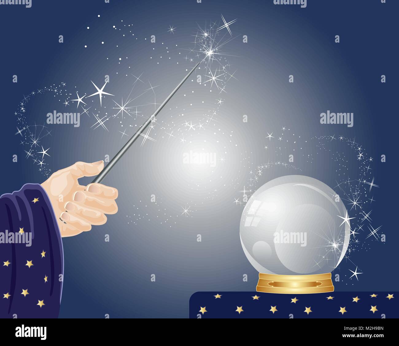 a vector illustration in eps 10 format of a wizards hand holding a ...