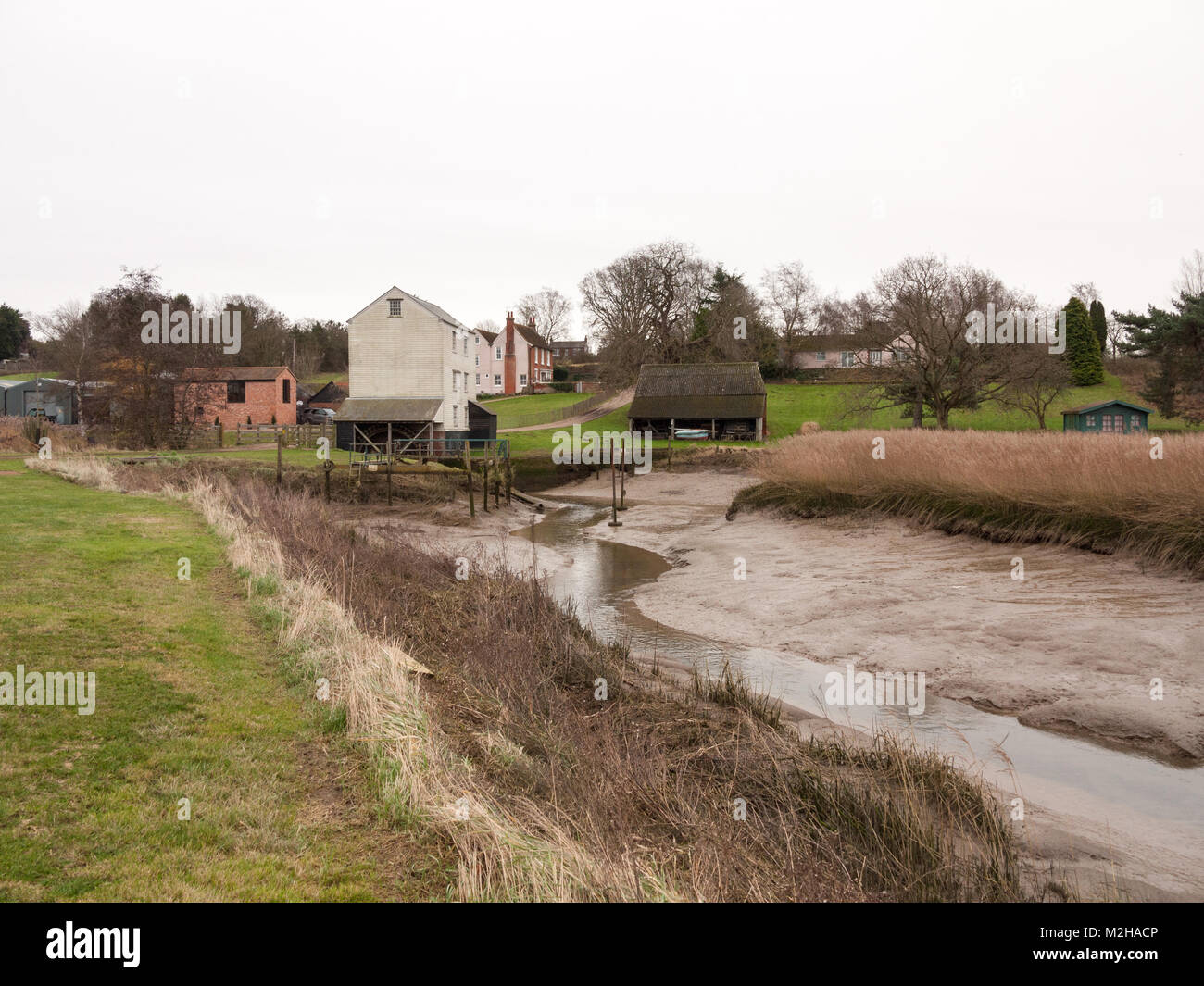 white old wooden watermill house farm private uk; essex; england; uk ...