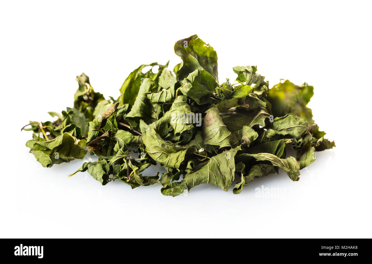green dry tea mint on white isolated background Stock Photo - Alamy
