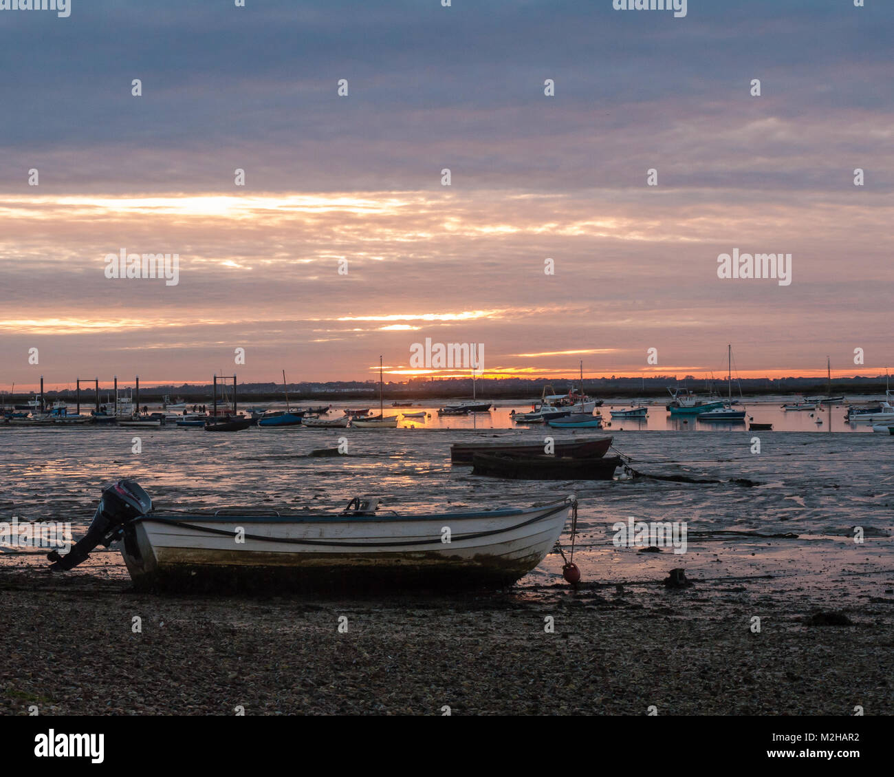 coastal boats beach sun set scene special nature background sky; essex ...