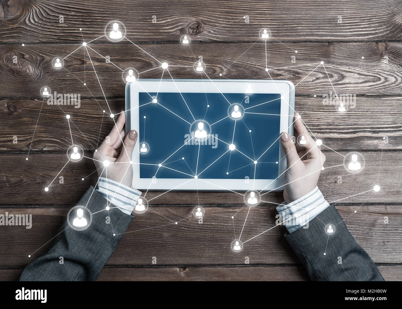 Concept of social communication and networking with social connection ...