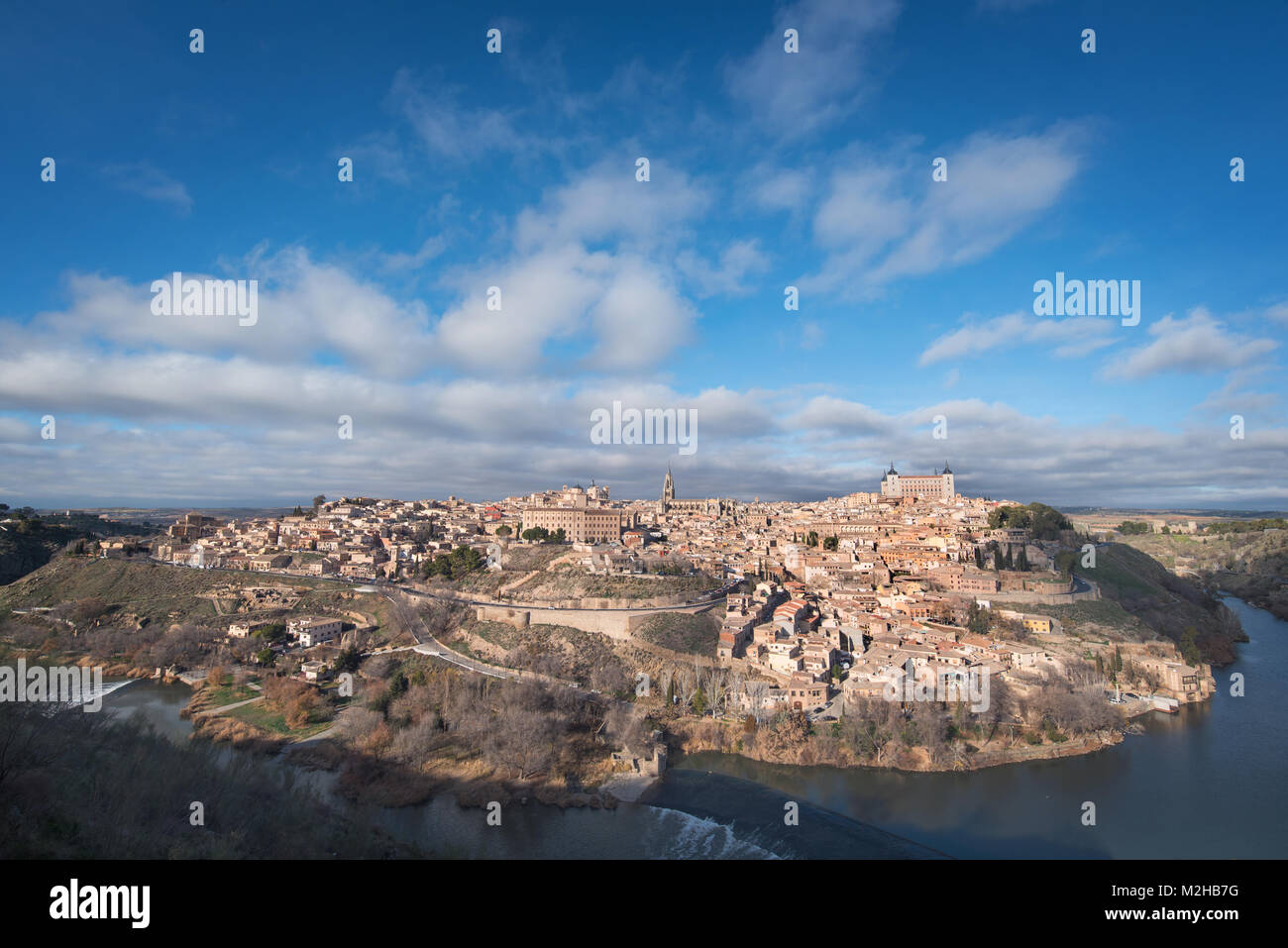 Scenic view of Toledo medieval city skyline, Spain Stock Photo - Alamy