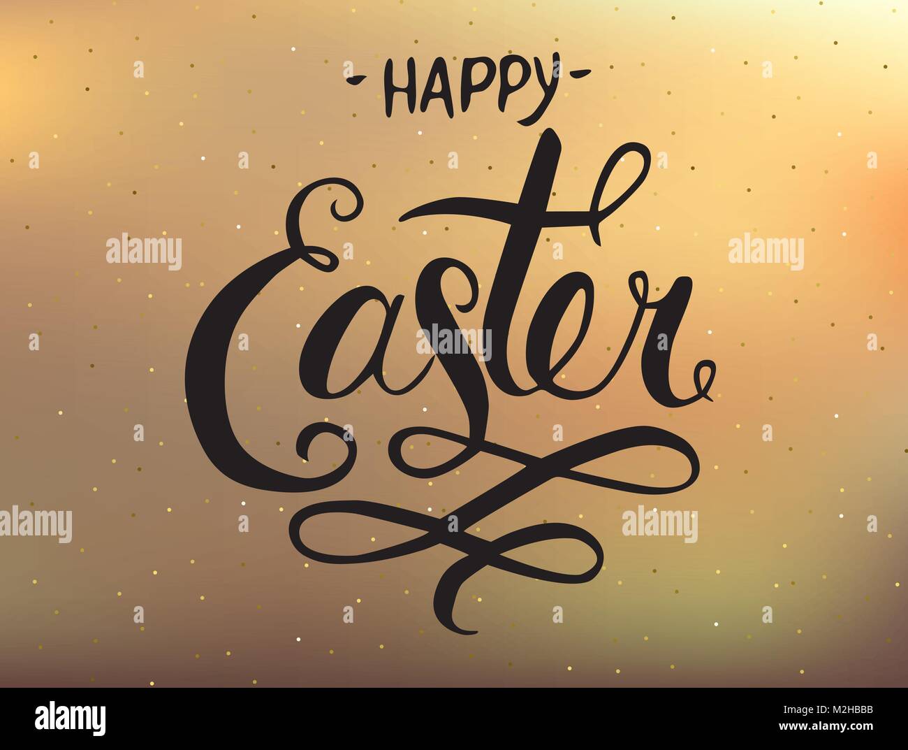 happy Easter Hand drawn calligraphy and brush pen lettering. design for ...