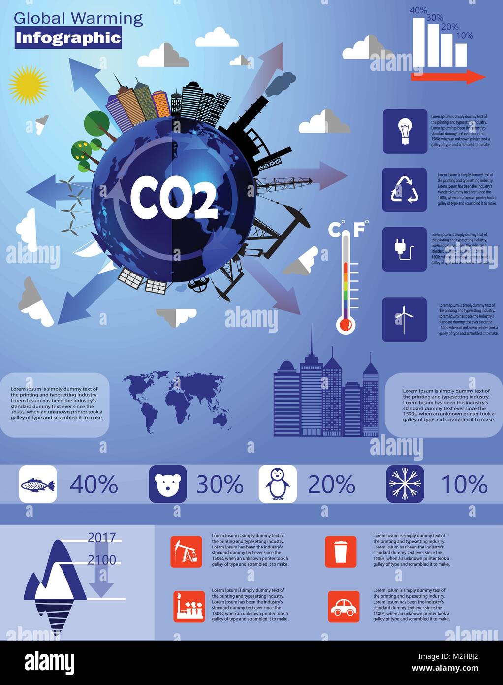 Global warming infographic vector Stock Vector Image & Art - Alamy