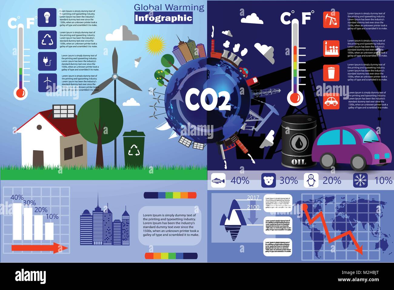 Global warming infographic vector Stock Vector Image & Art - Alamy
