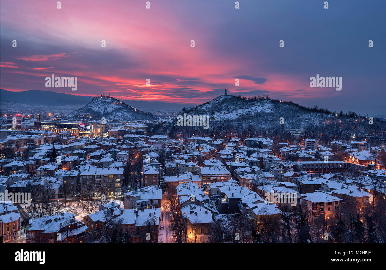 Winter time in Plovdiv, Bulgarian second largest city and european ...