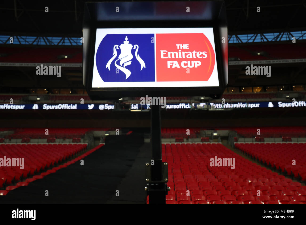 A general view of the Video Assistant Referee (VAR) system pitchside ...