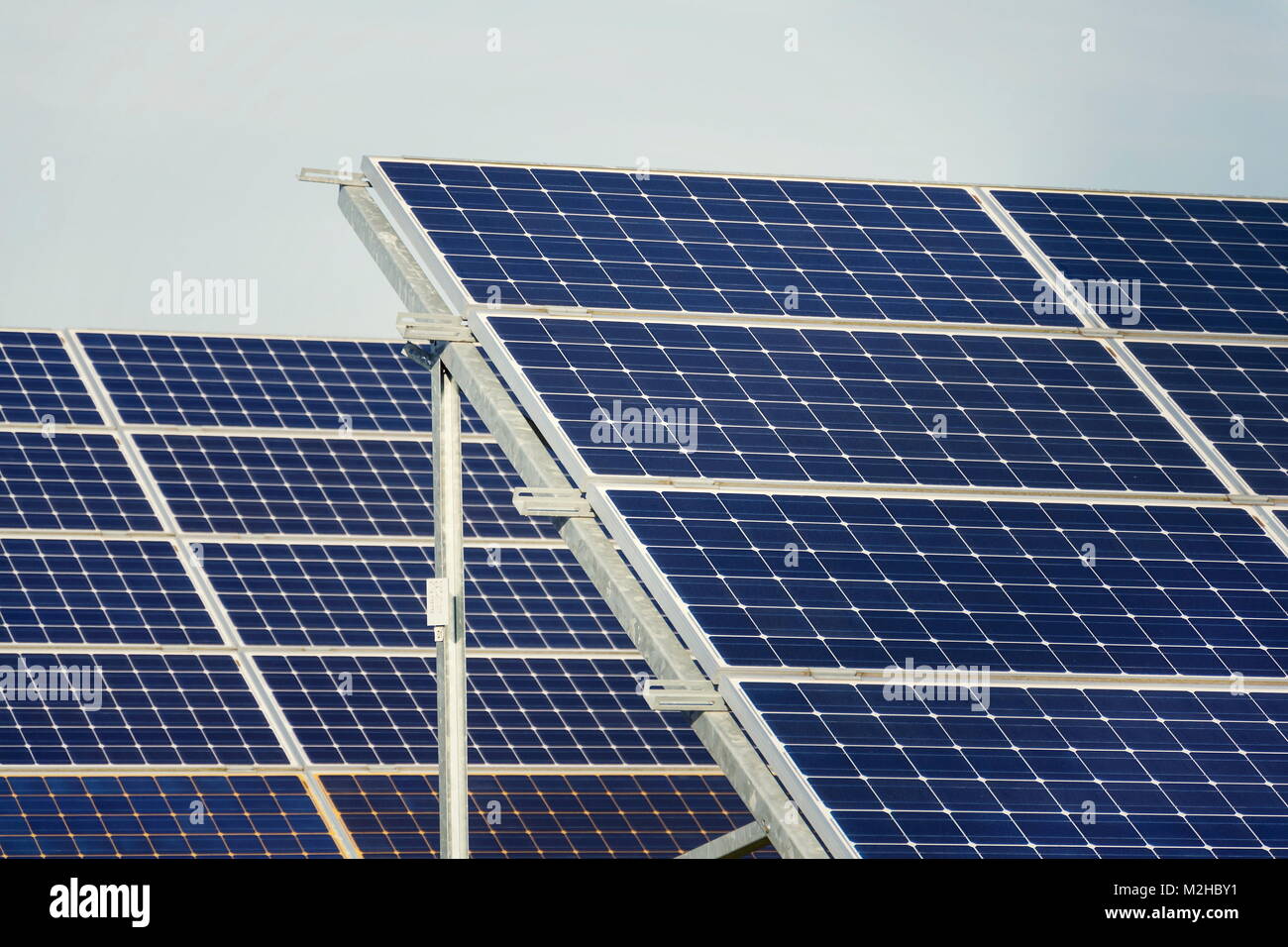 Blue solar panels photovoltaics power station, future innovation energy ...