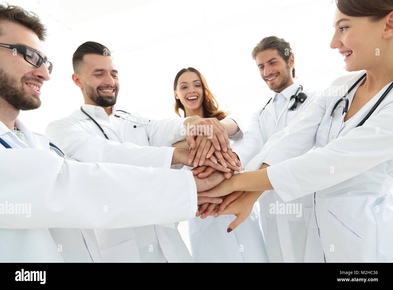group of medical interns shows their unity Stock Photo - Alamy
