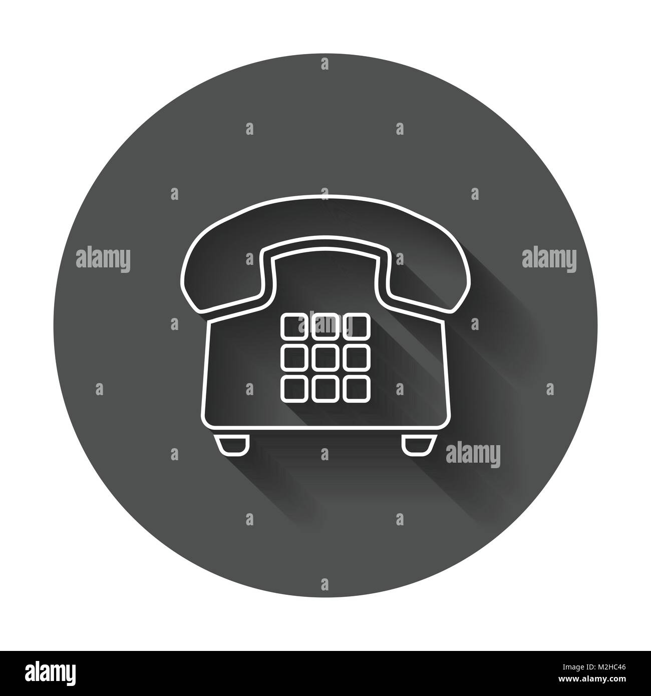 Phone vector icon. Old vintage telephone symbol illustration with long ...