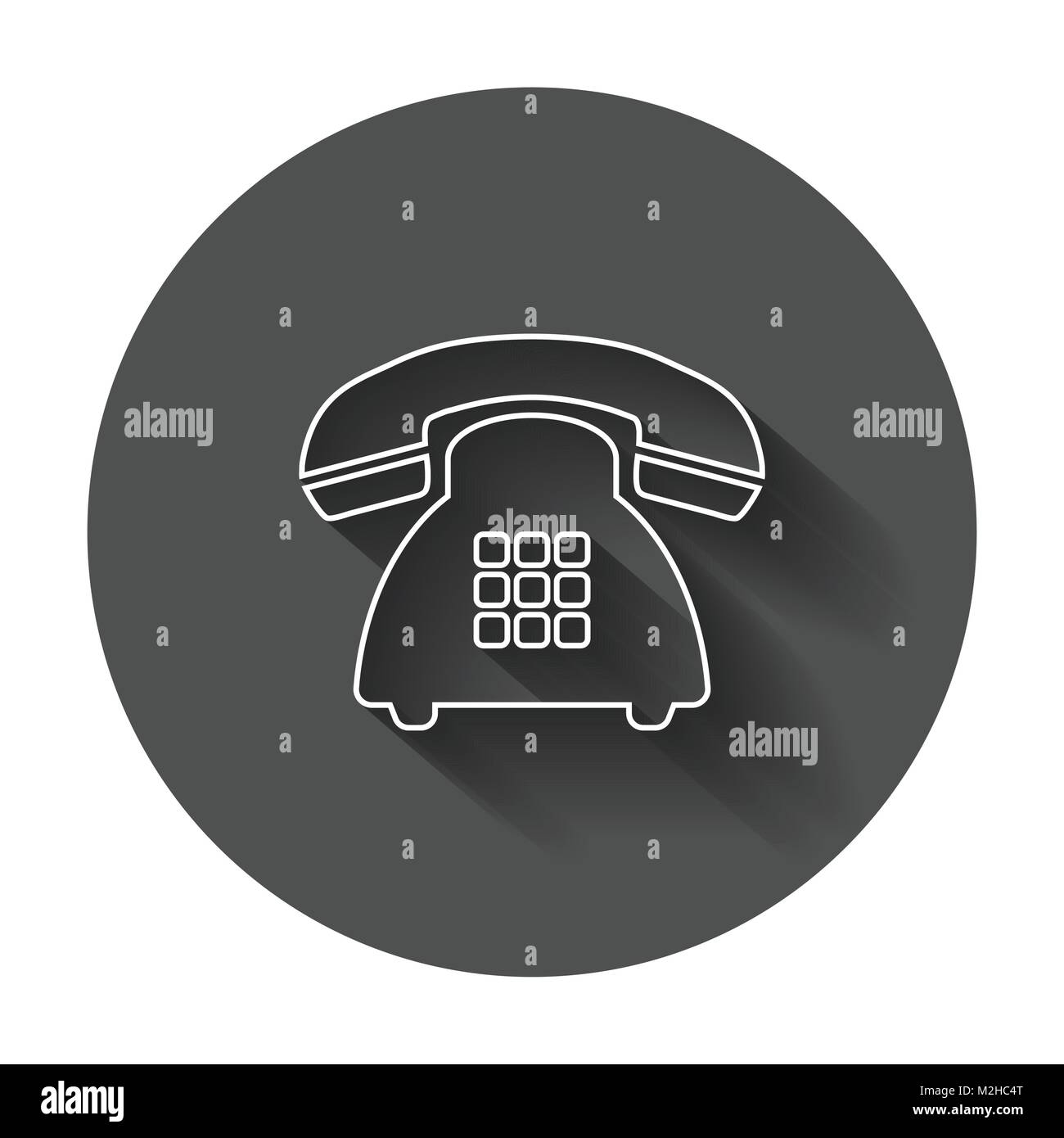 Phone vector icon. Old vintage telephone symbol illustration with long ...
