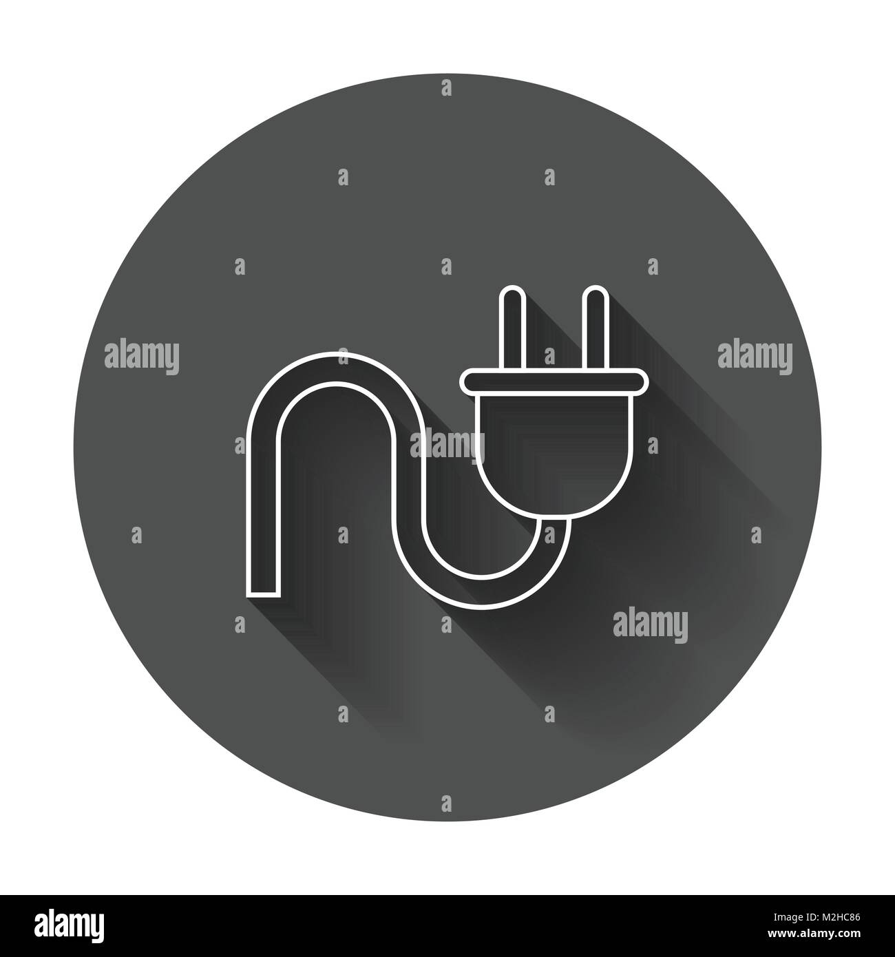 Plug vector icon in line style. Power wire cable flat illustration with ...