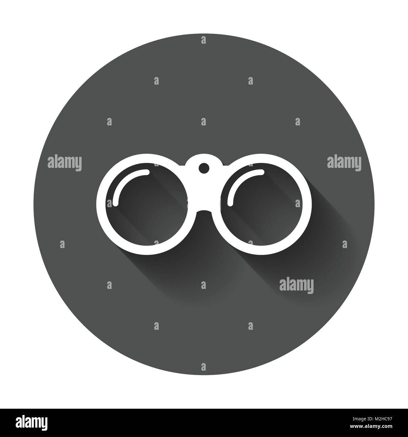Binocular vector icon. Binoculars explore flat illustration with long ...