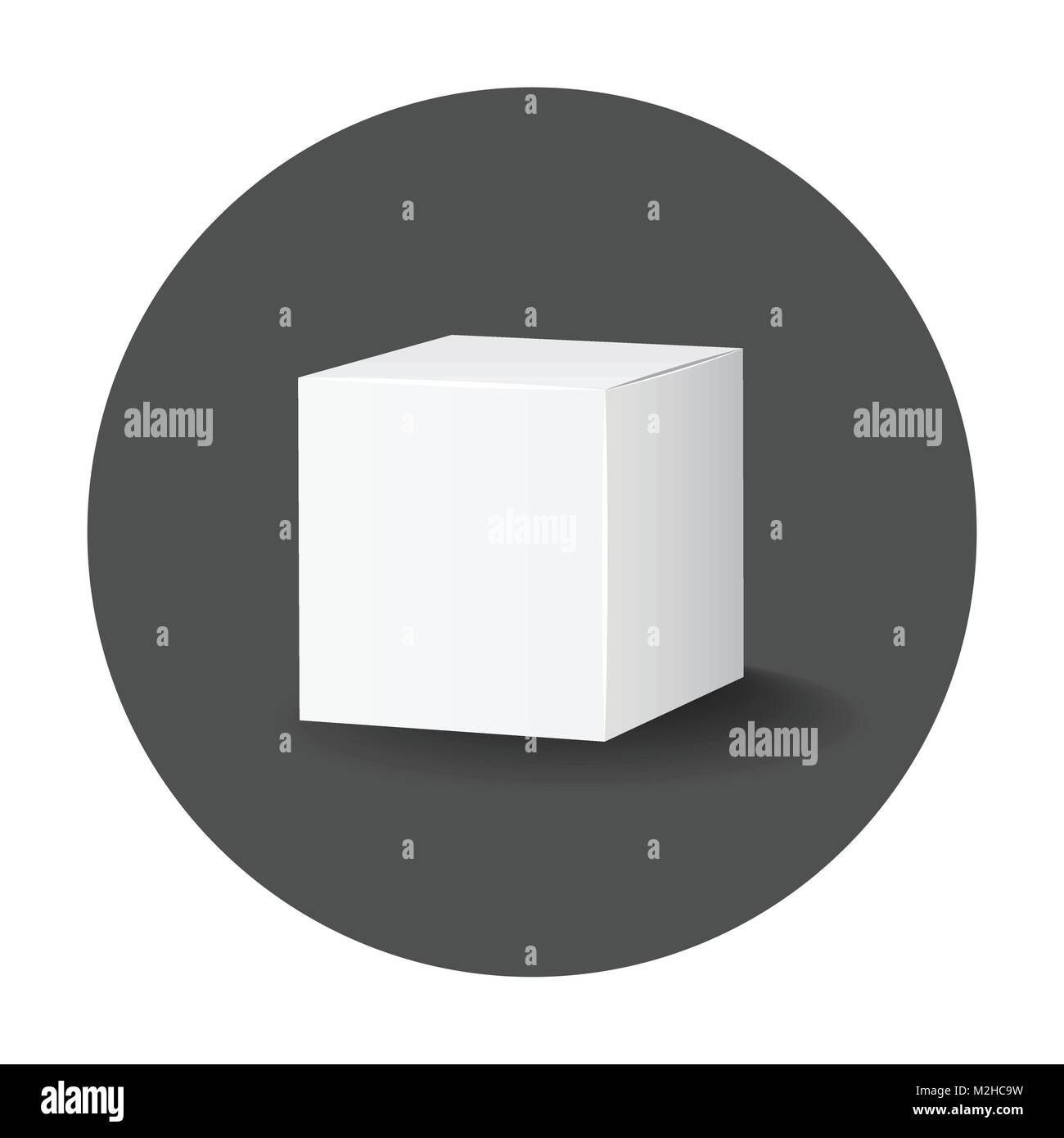 Blank white carton 3d box icon. Box package mockup vector illustration ...