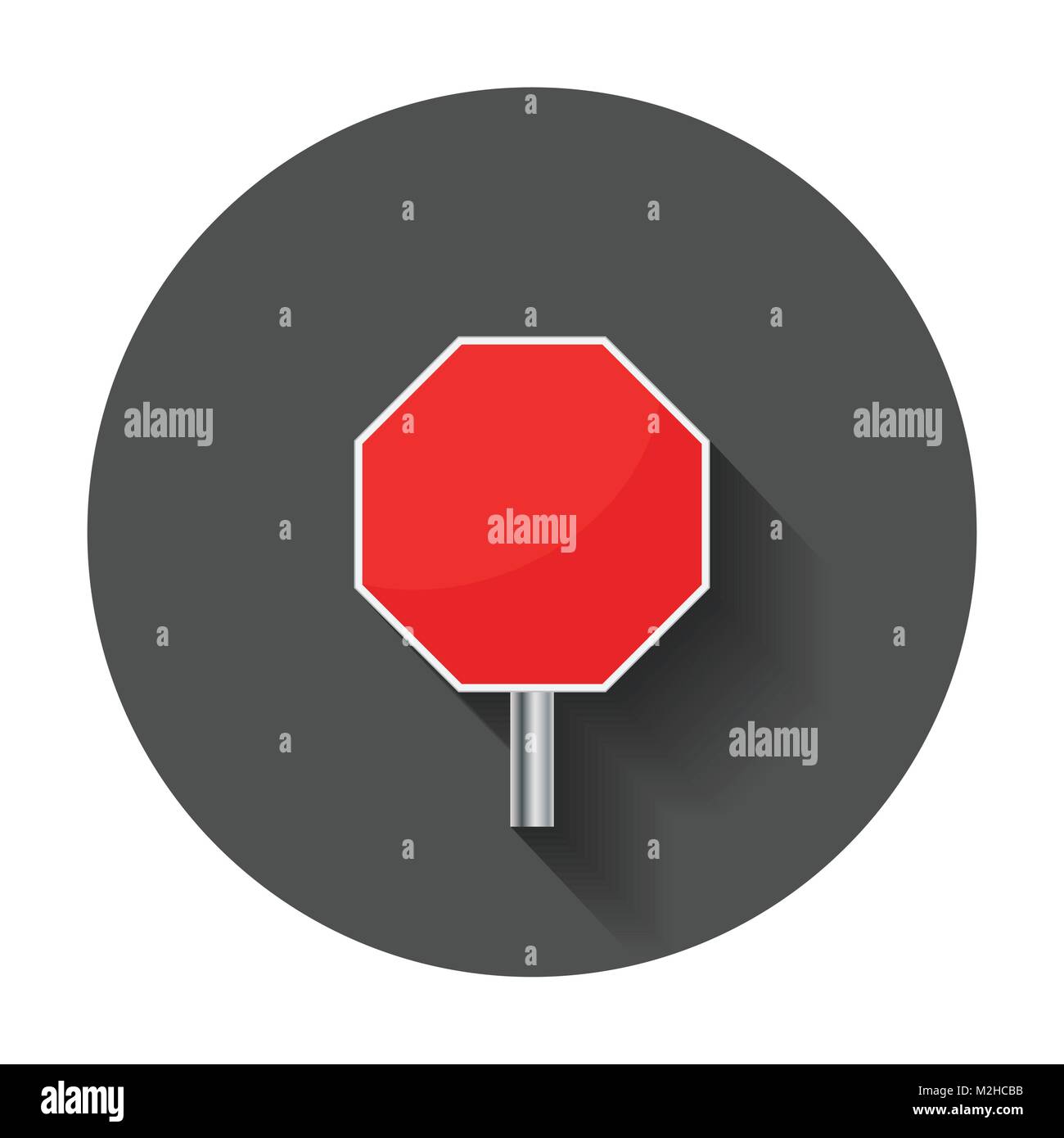 Blank red stop sign vector icon. Empty danger symbol vector ...