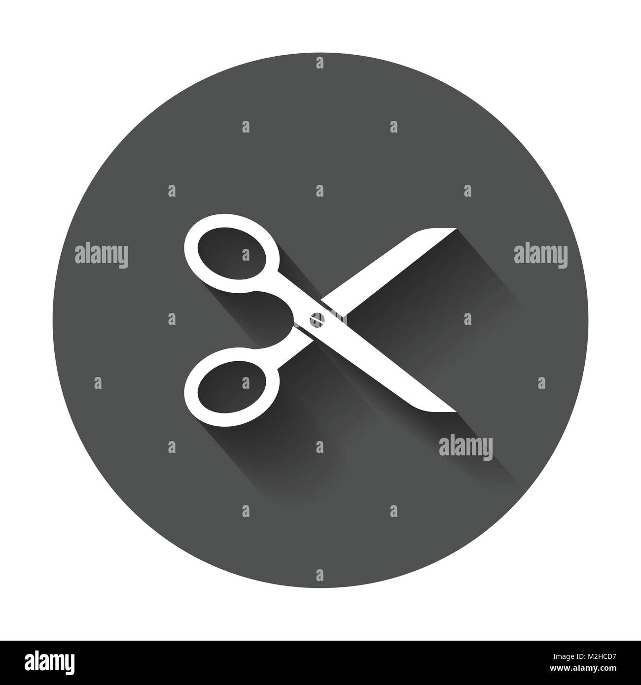 Scissors flat icon. Scissor vector illustration with long shadow Stock ...